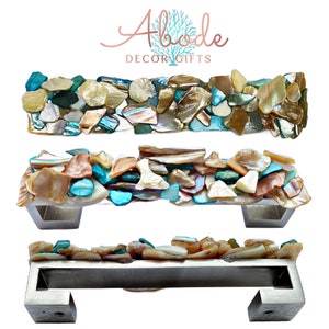 Natural CRUSHED Seashell Cabinet Handles Pulls and Knobs for Coastal ...