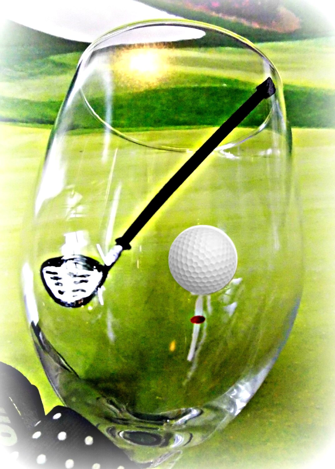 Wine Glass Golf Club Golf Ball Golfer Wine Glass Golf Club Etsy