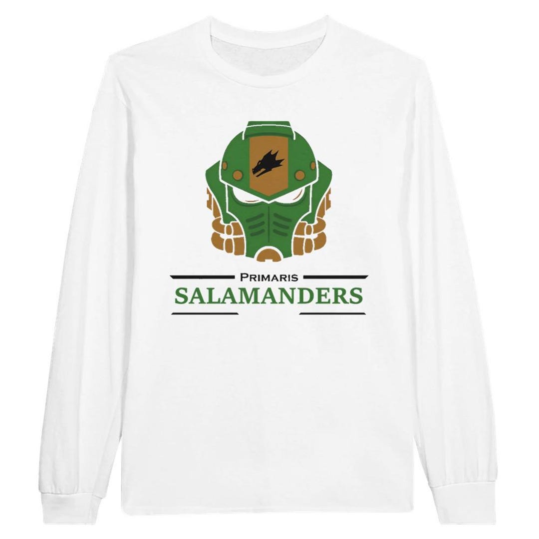 Warhammer 40k Salamanders Primaris Helmet Long Sleeve T-shirt Premium ...