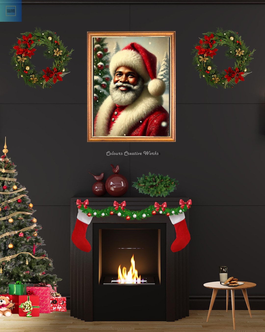 African American Santa Printable Art | African American Santa ...