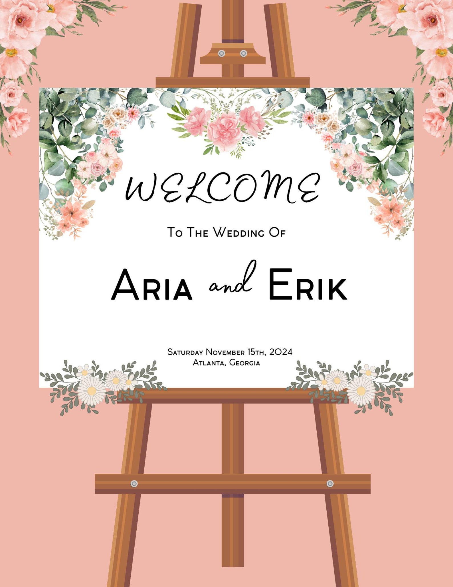 Wedding Welcome Sign, Printable Wedding Welcome Sign Template ...