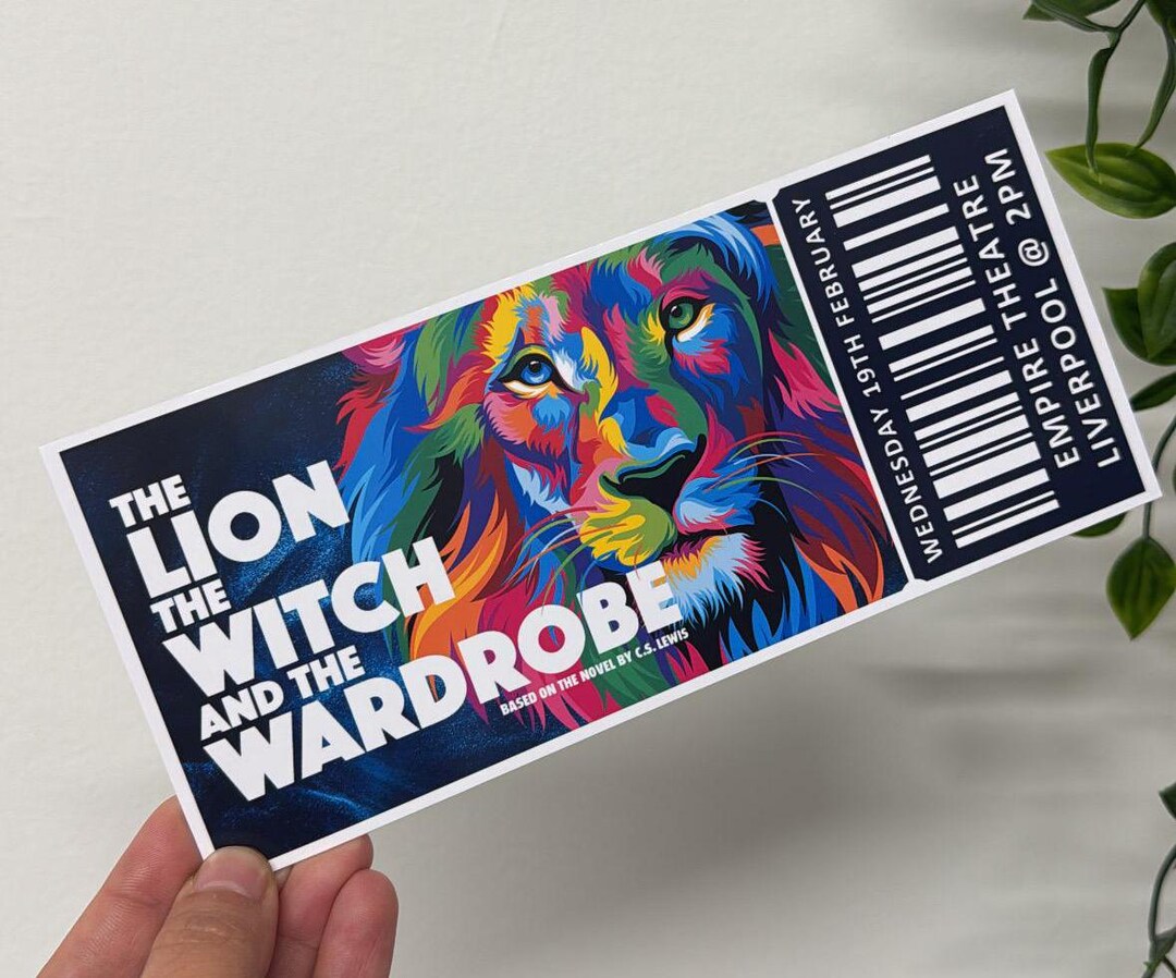 The Lion, the Witch and the Wardrobe Theatre Ticket Surprise - Etsy