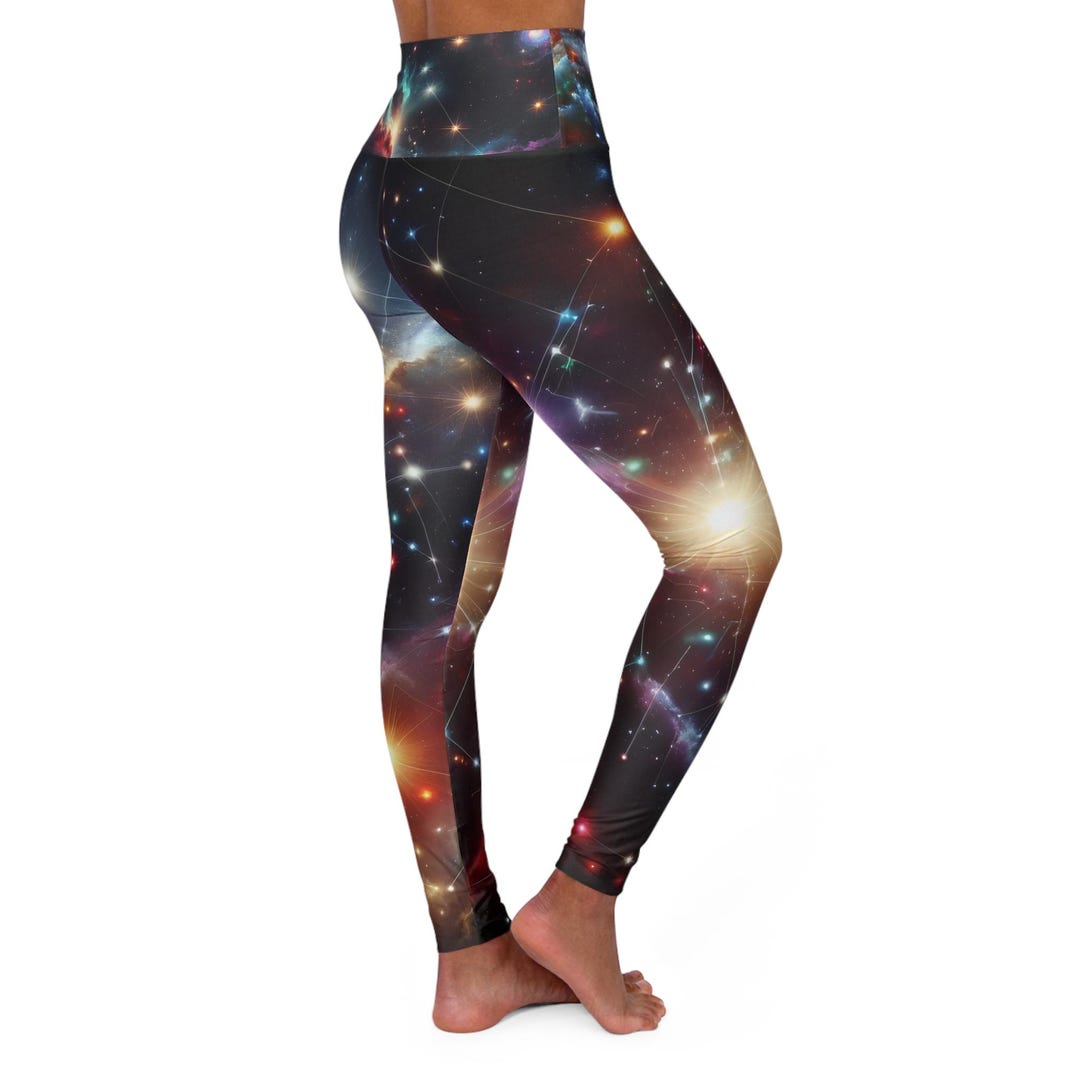 Leggings Cosmic Sky Pattern, Space Theme Yoga Pants, Celestial Print ...