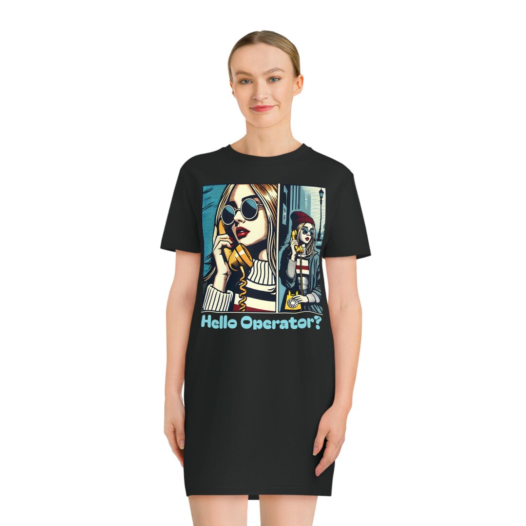 Vintage Rotary Phone Pop Art Spinner Dress, 1960s Comics Pulp Fiction T ...