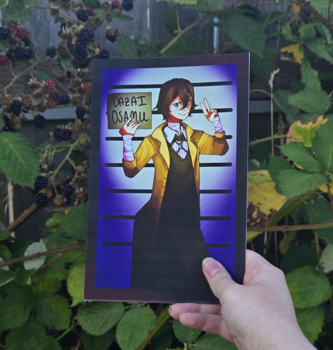 Fanart Anime BSD Dazai Print Decor - Etsy