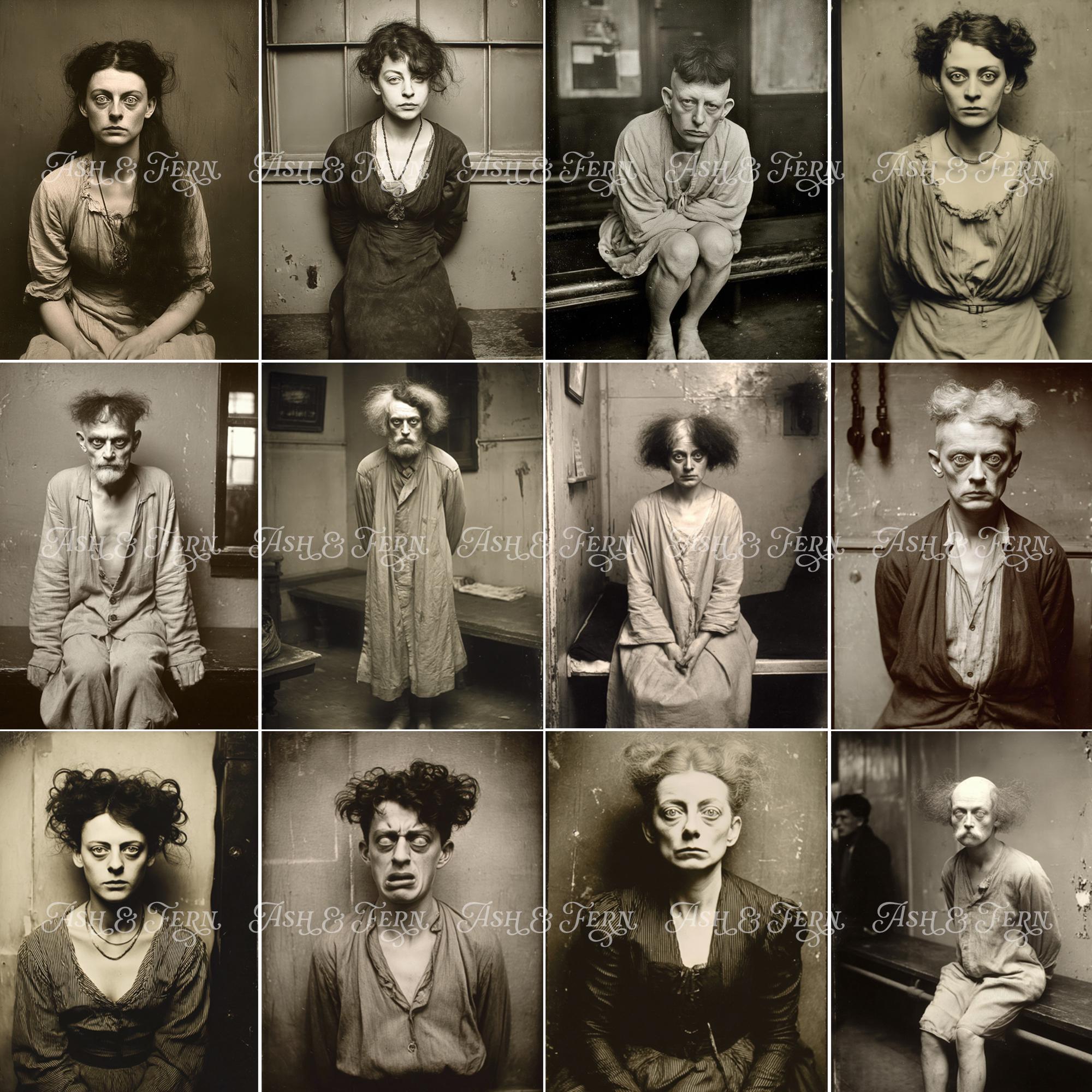 Asylum Patient Photos, Vintage-style Printable Portraits, Dark Ephemera ...