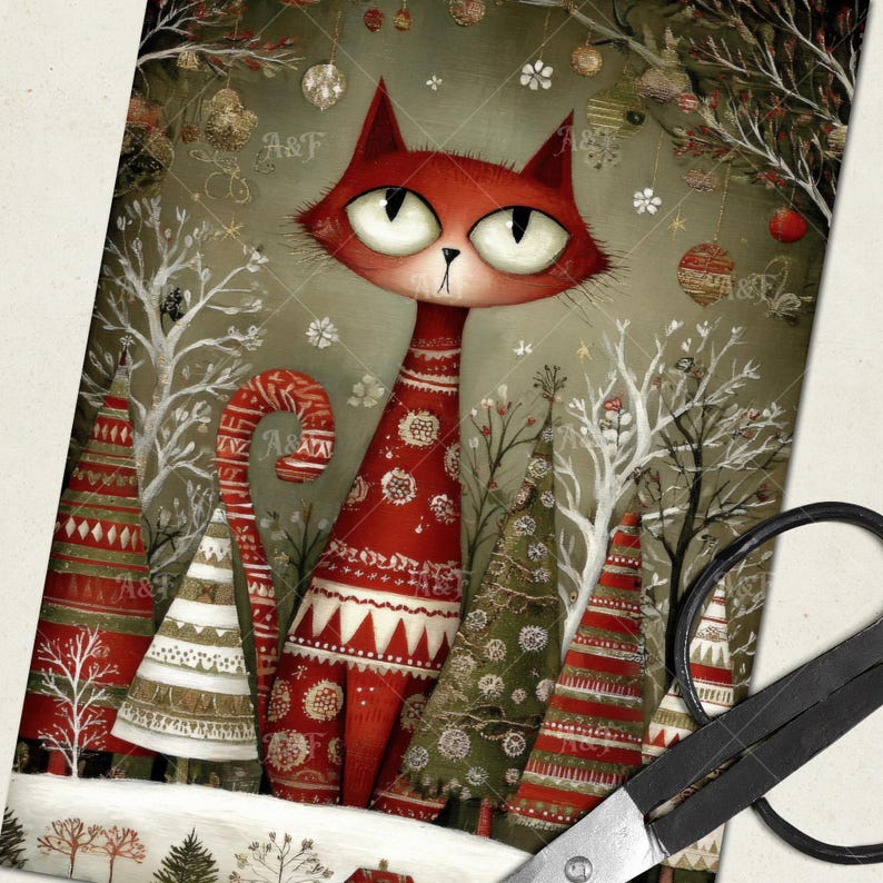 Scandi Christmas Images: Printable Whimsical Folk Fairytale Animals ...