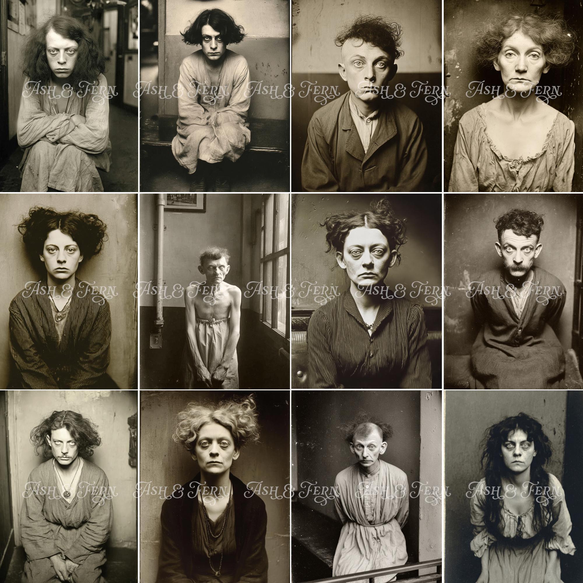 Asylum Patient Photos, Vintage-style Printable Portraits, Dark Ephemera ...
