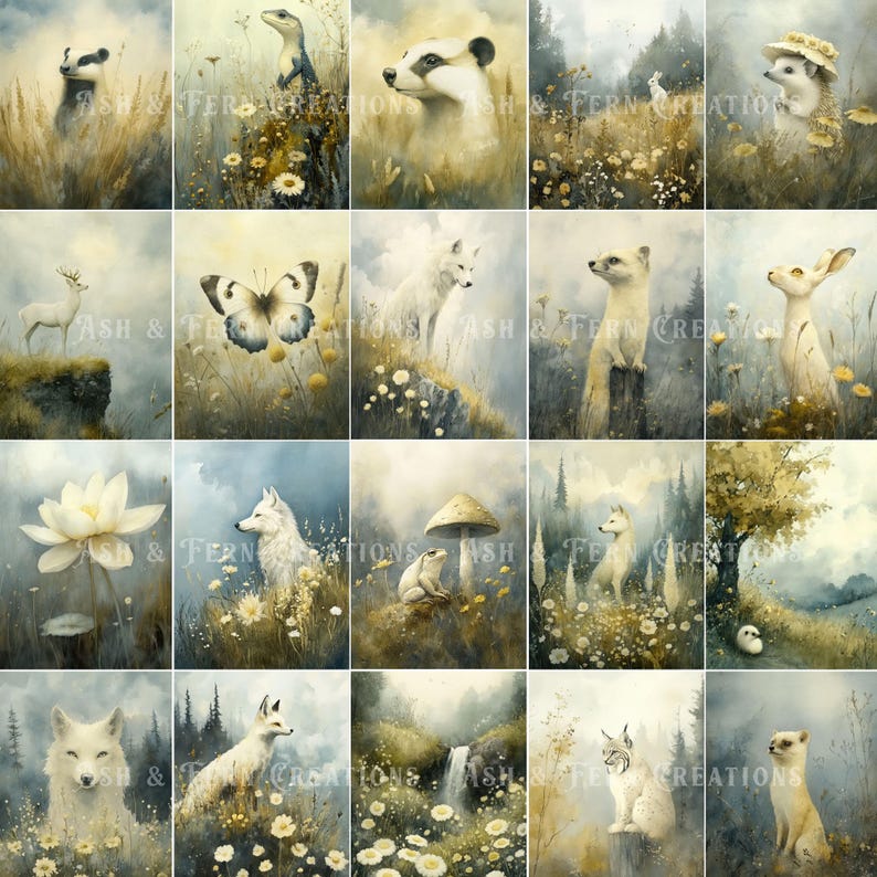 Watercolor Woodland Animals Printables: Mystical Forest Junk Journal ...