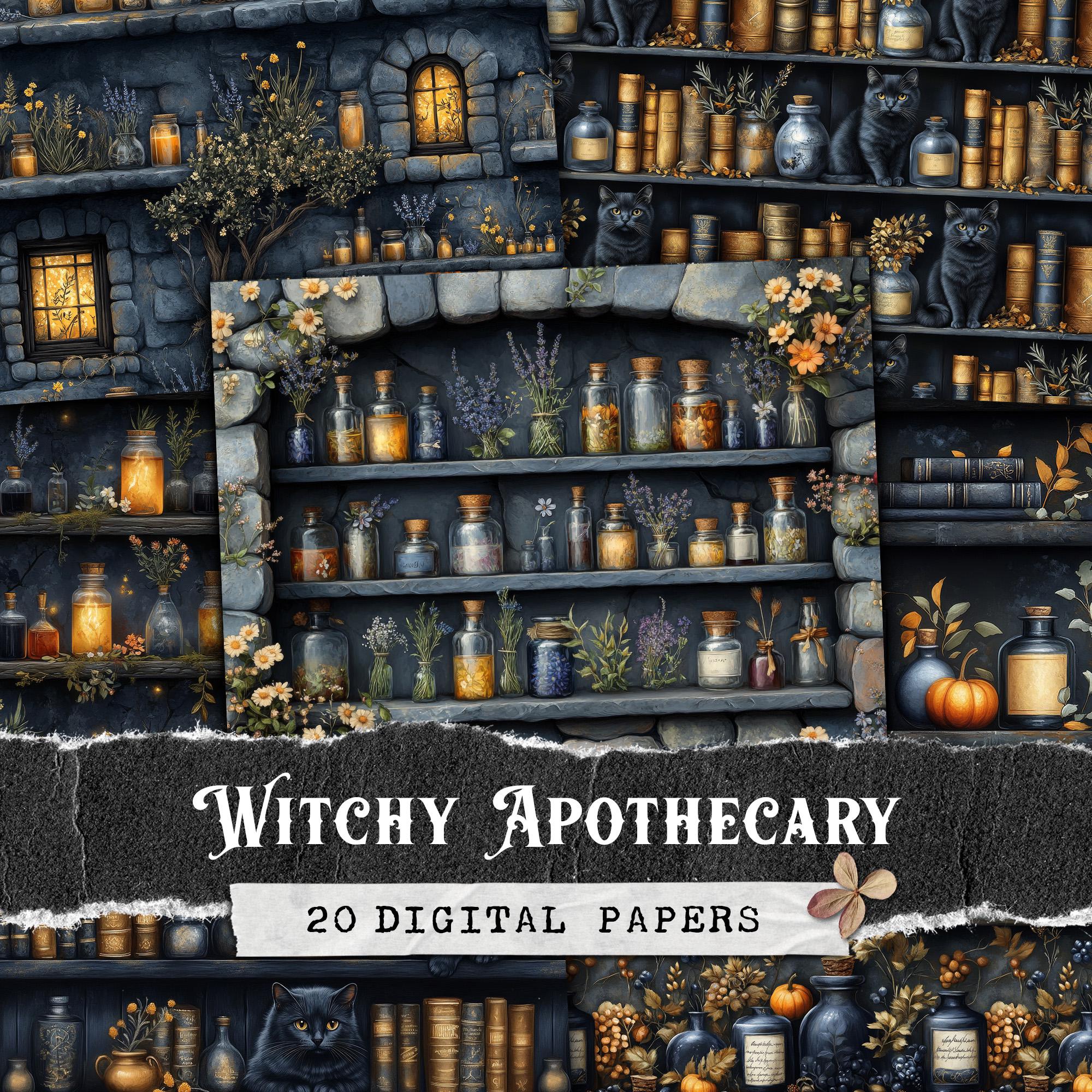 Witchy Apothecary Digital Paper Pack, Mystical Junk Journal Kit ...