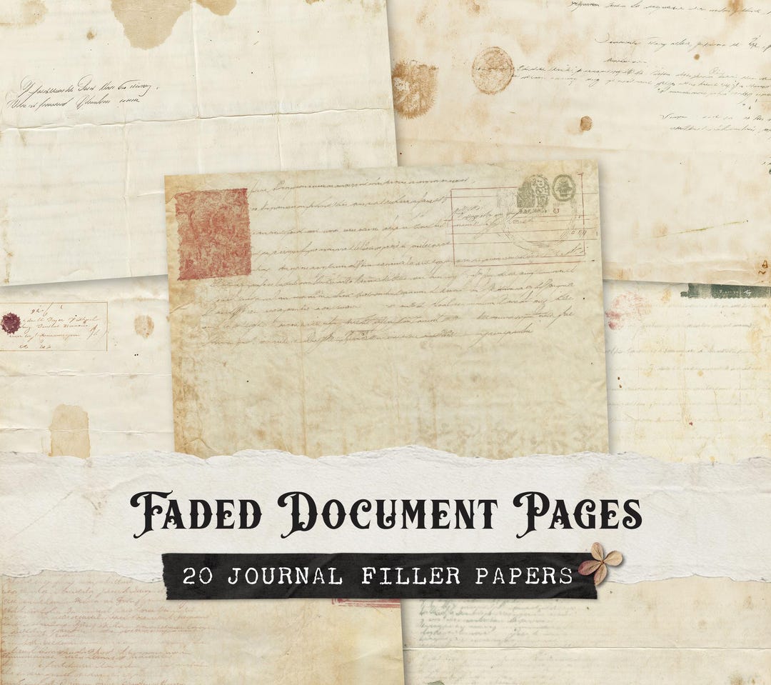 Antique Document Junk Journal Filler Pages, Vintage Style Handwriting ...