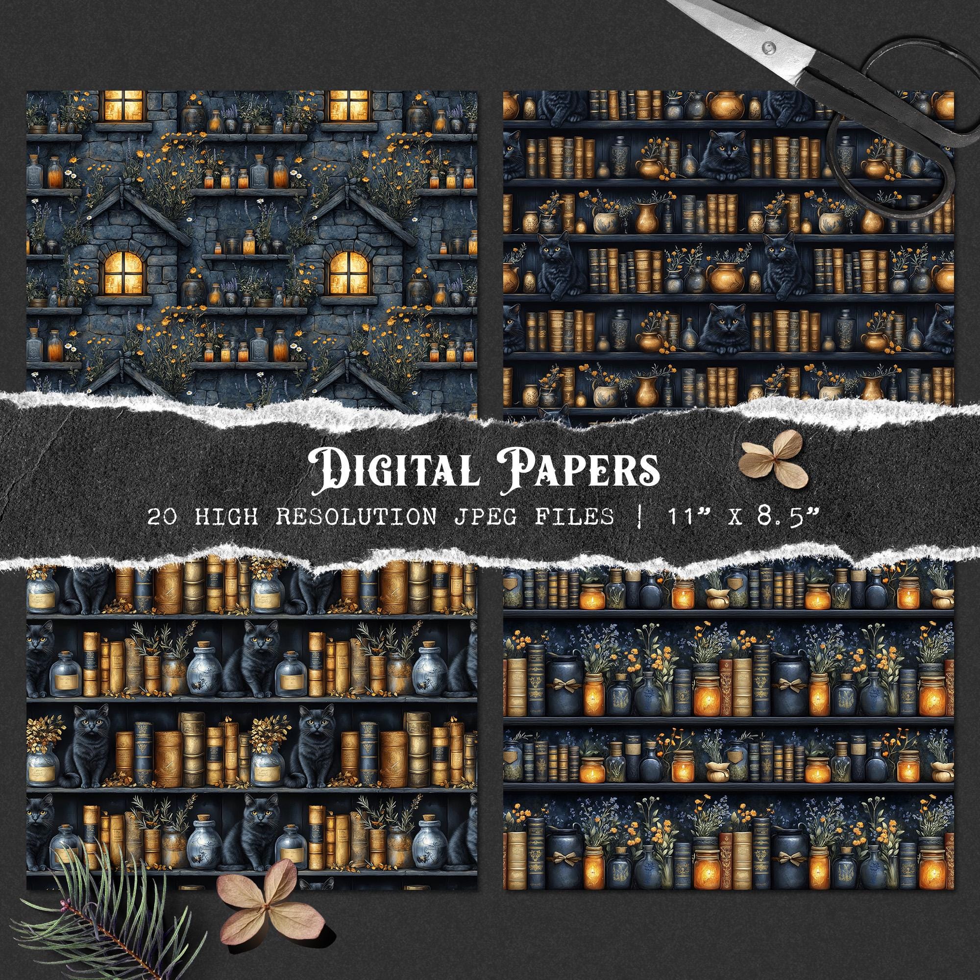 Witchy Apothecary Digital Paper Pack, Mystical Junk Journal Kit ...