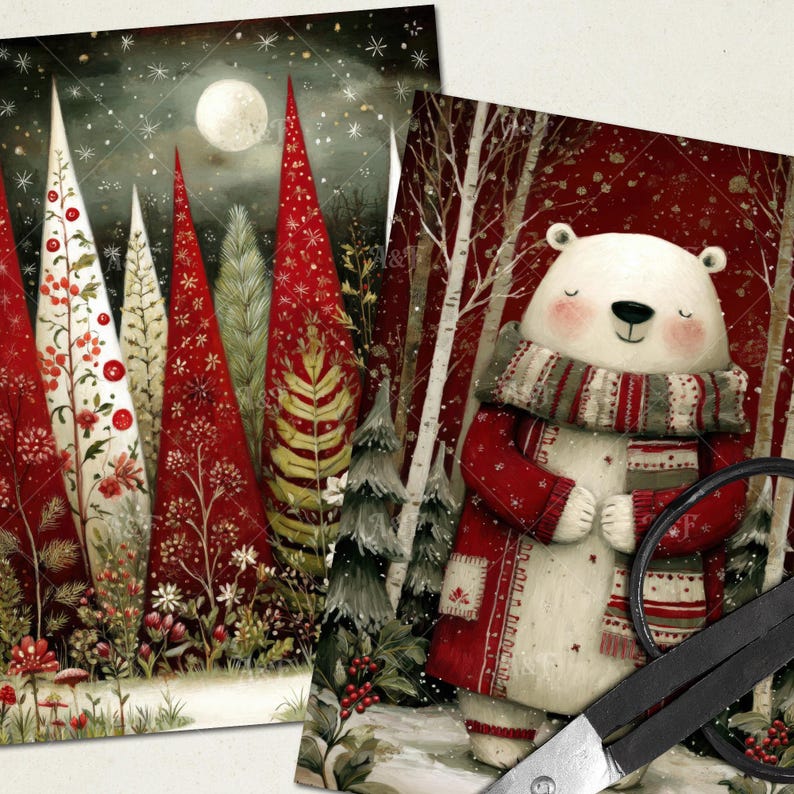 Scandi Christmas Images: Printable Whimsical Folk Fairytale Animals ...