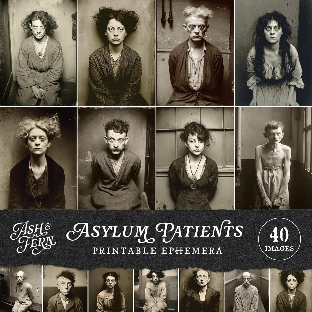 Asylum Patient Photos, Vintage-style Printable Portraits, Dark Ephemera ...
