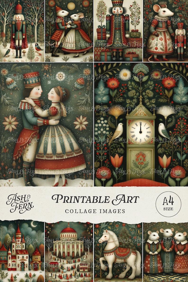 Nutcracker Clipart Images: Printable Christmas Art Prints of Ballerina ...