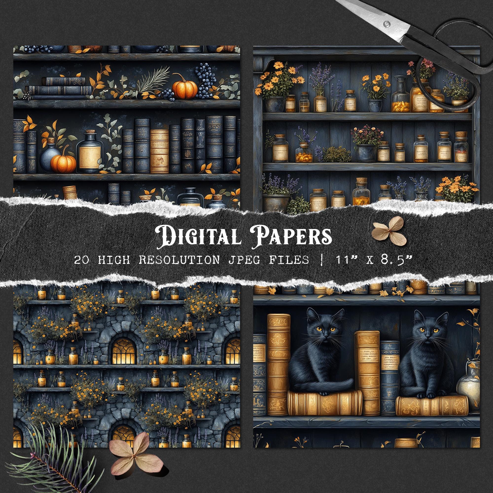 Witchy Apothecary Digital Paper Pack, Mystical Junk Journal Kit ...