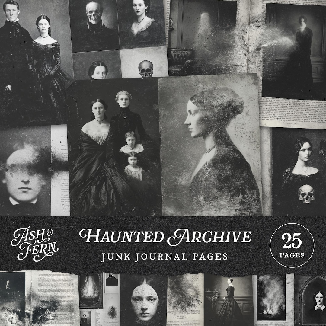 Haunted Archive Printable Junk Journal Pages, Gothic Grunge Victorian ...