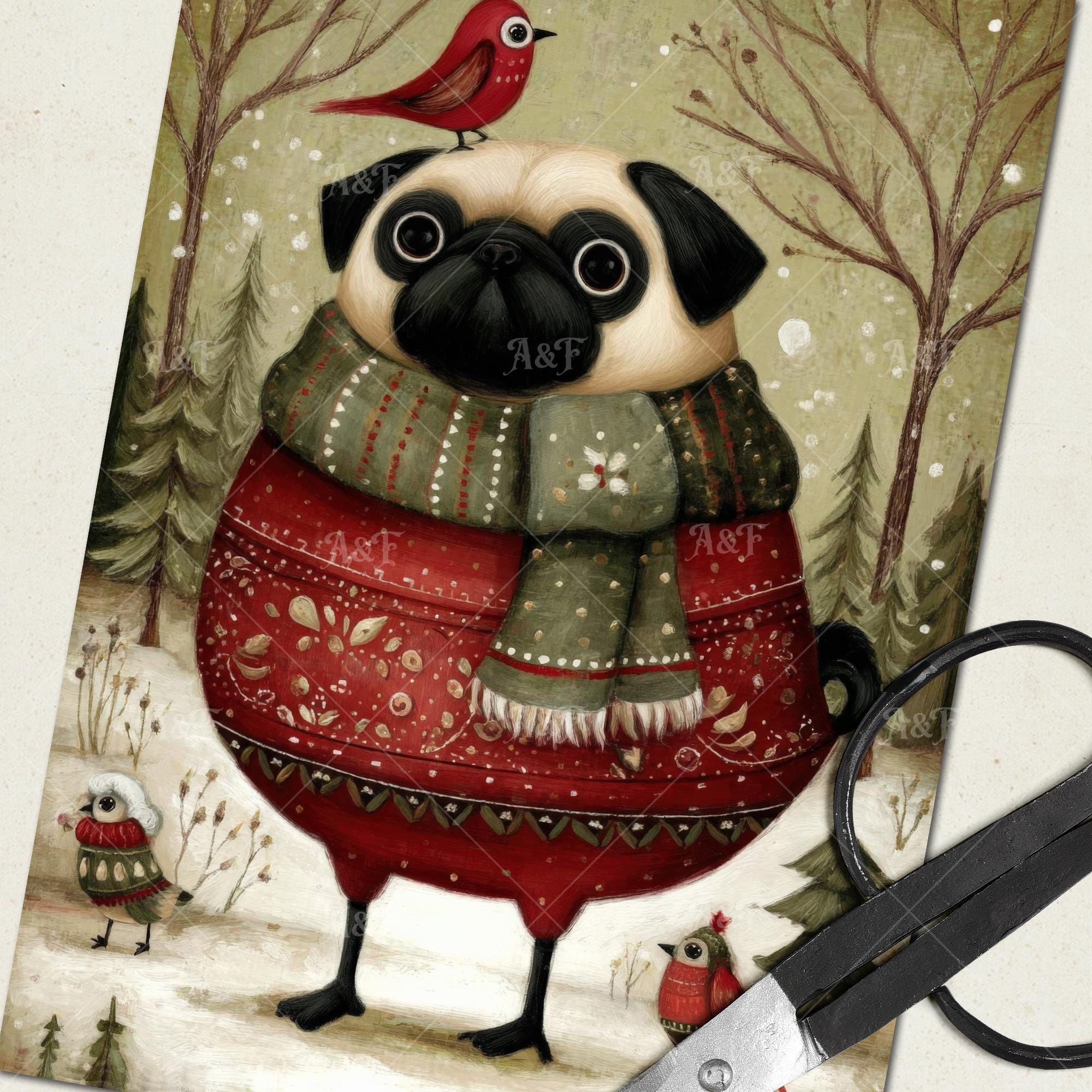 Scandi Christmas Images: Printable Whimsical Folk Fairytale Animals ...