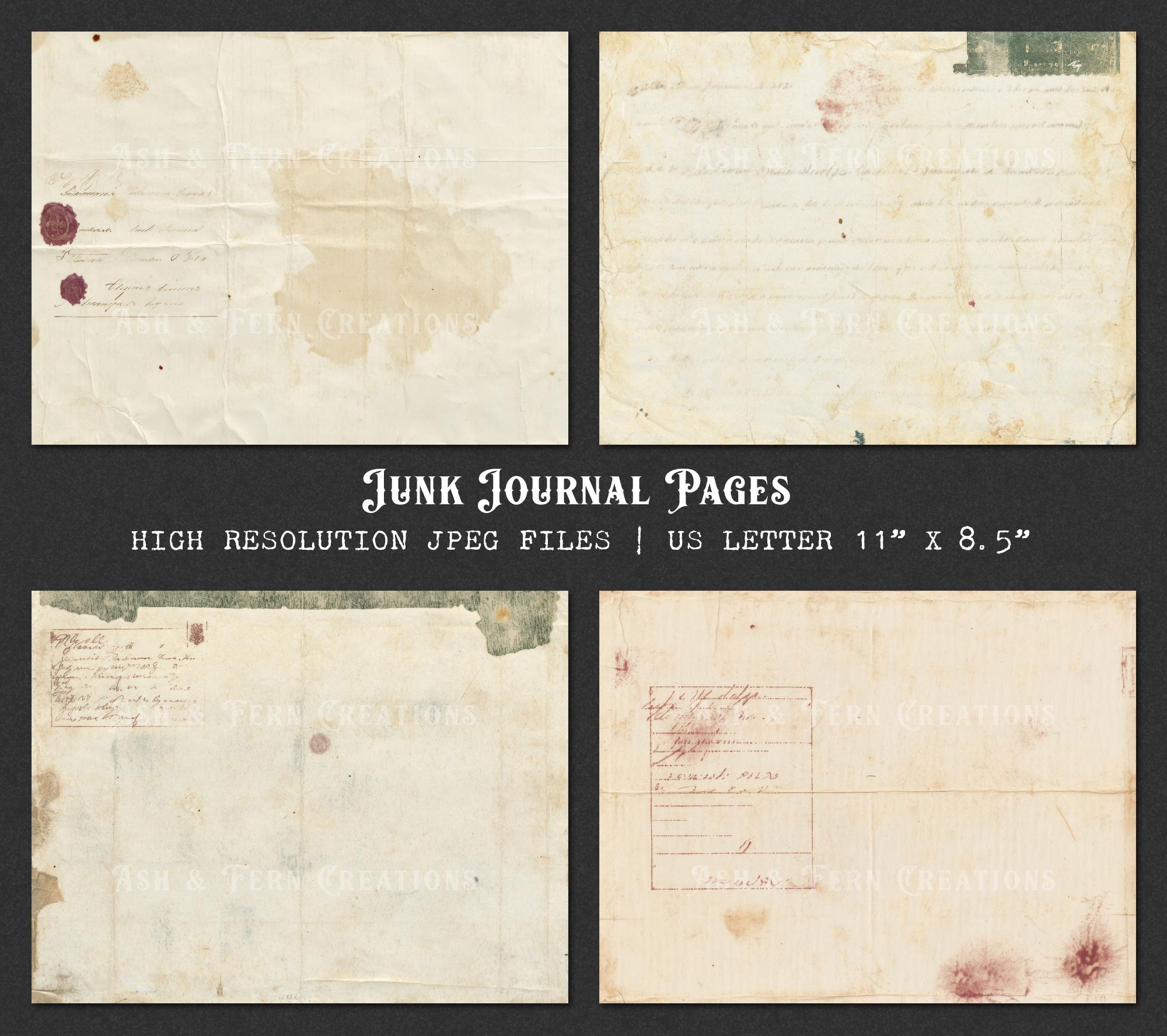 Antique Document Junk Journal Filler Pages, Vintage Style Handwriting ...