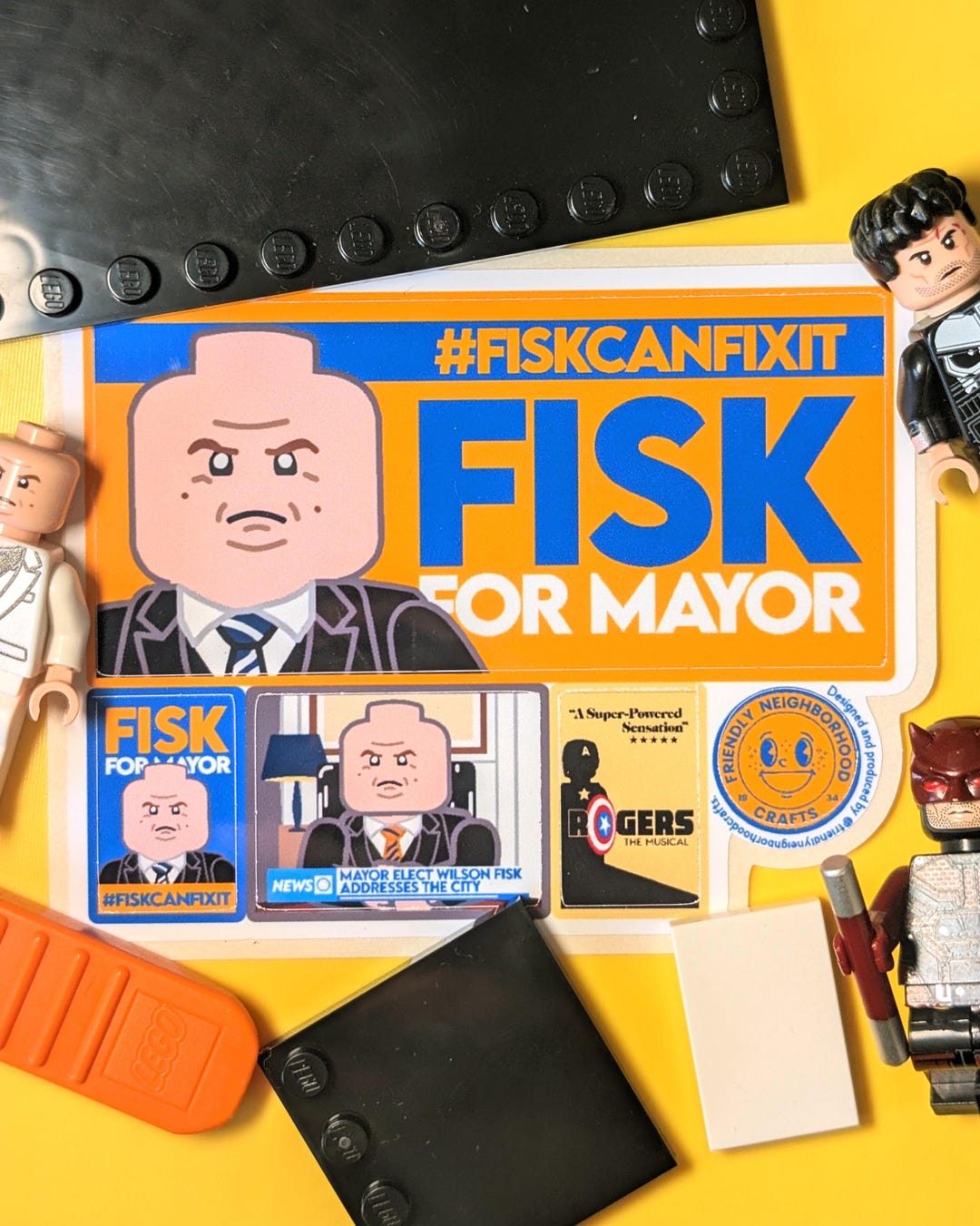 LEGO Daredevil Born Again #FISKCANFIXIT Mayor FISK, Custom Sticker ...