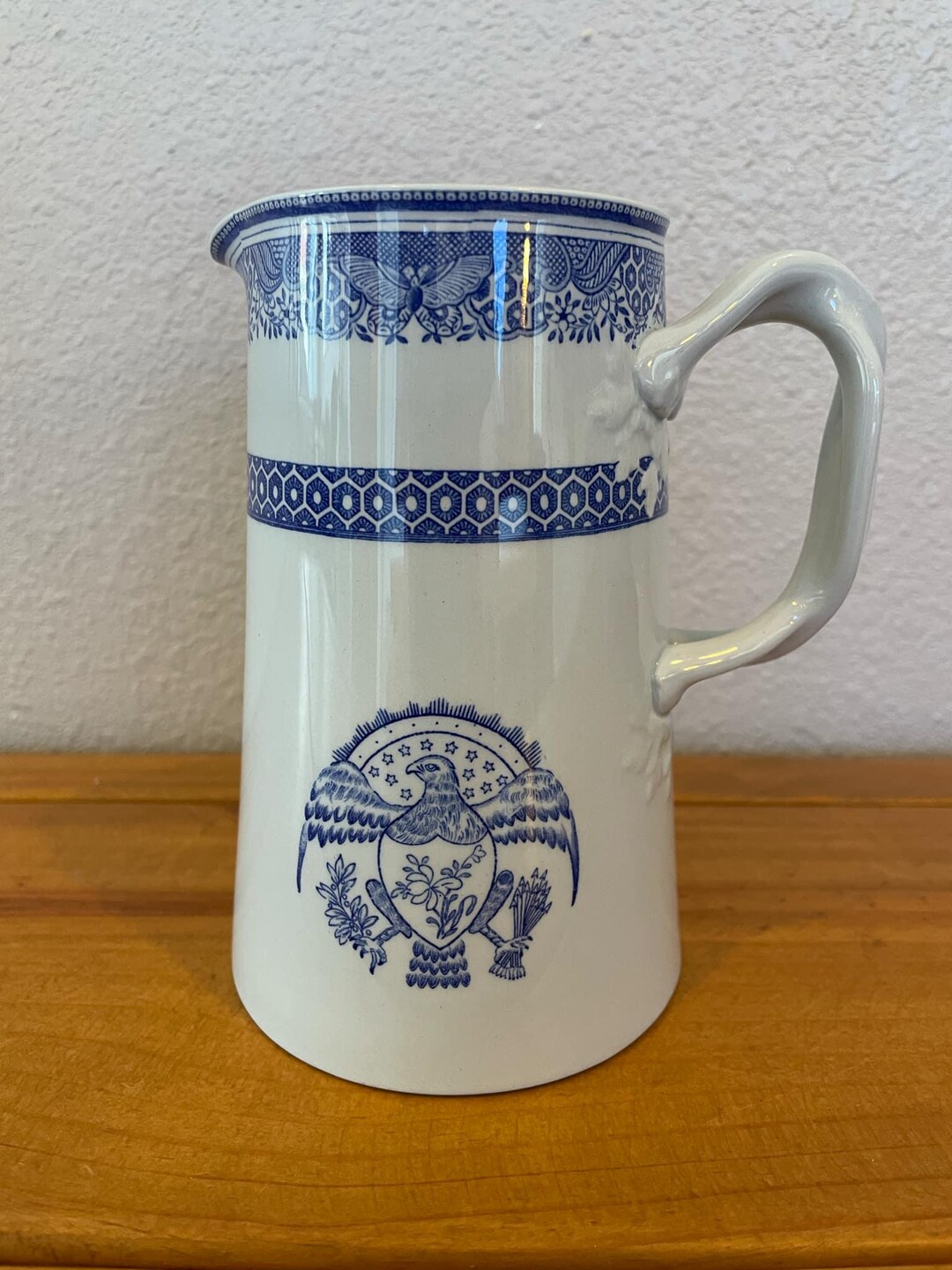Vintage Copeland Spode Blue Heritage Pitcher - Etsy