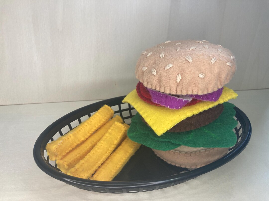 Felt Food Hamburger and Fries - Etsy