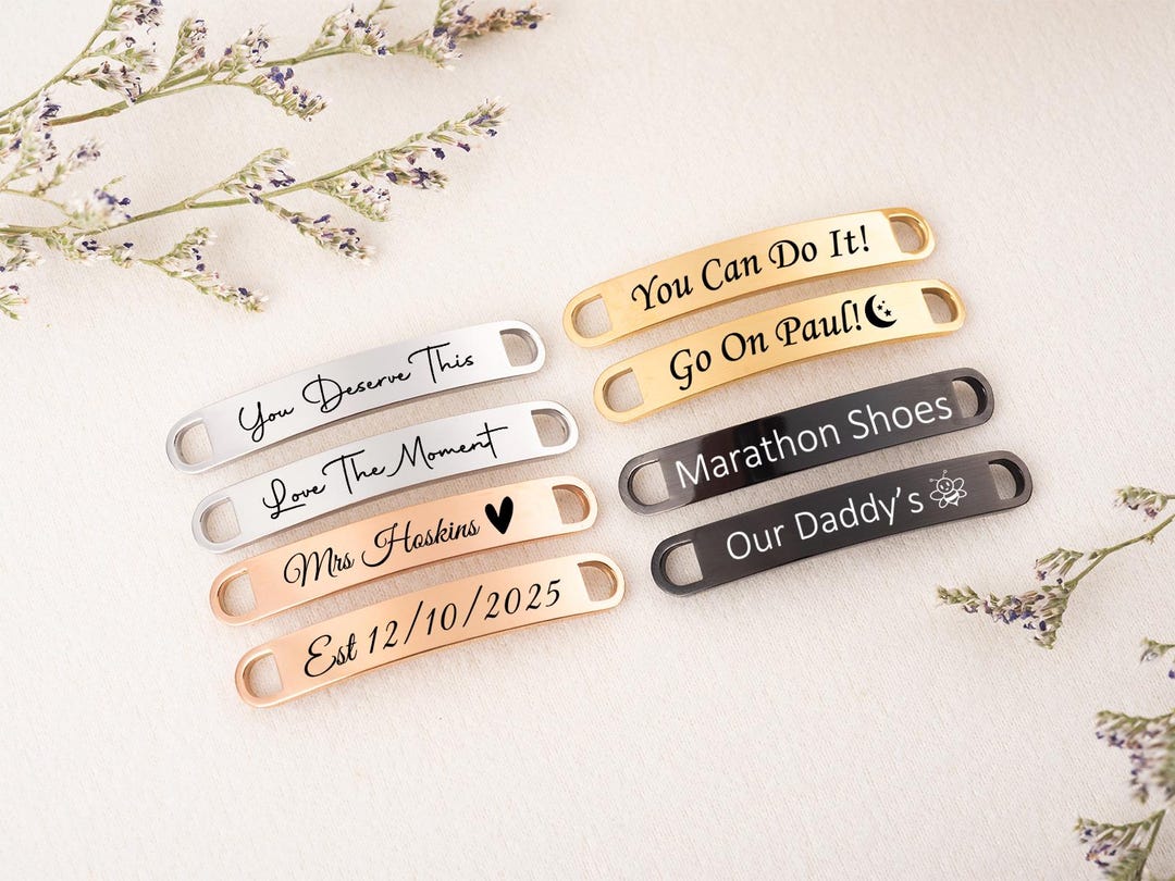 Personalized Stainless Steel Running Shoe Tags: Marathon ID Lace Charms ...