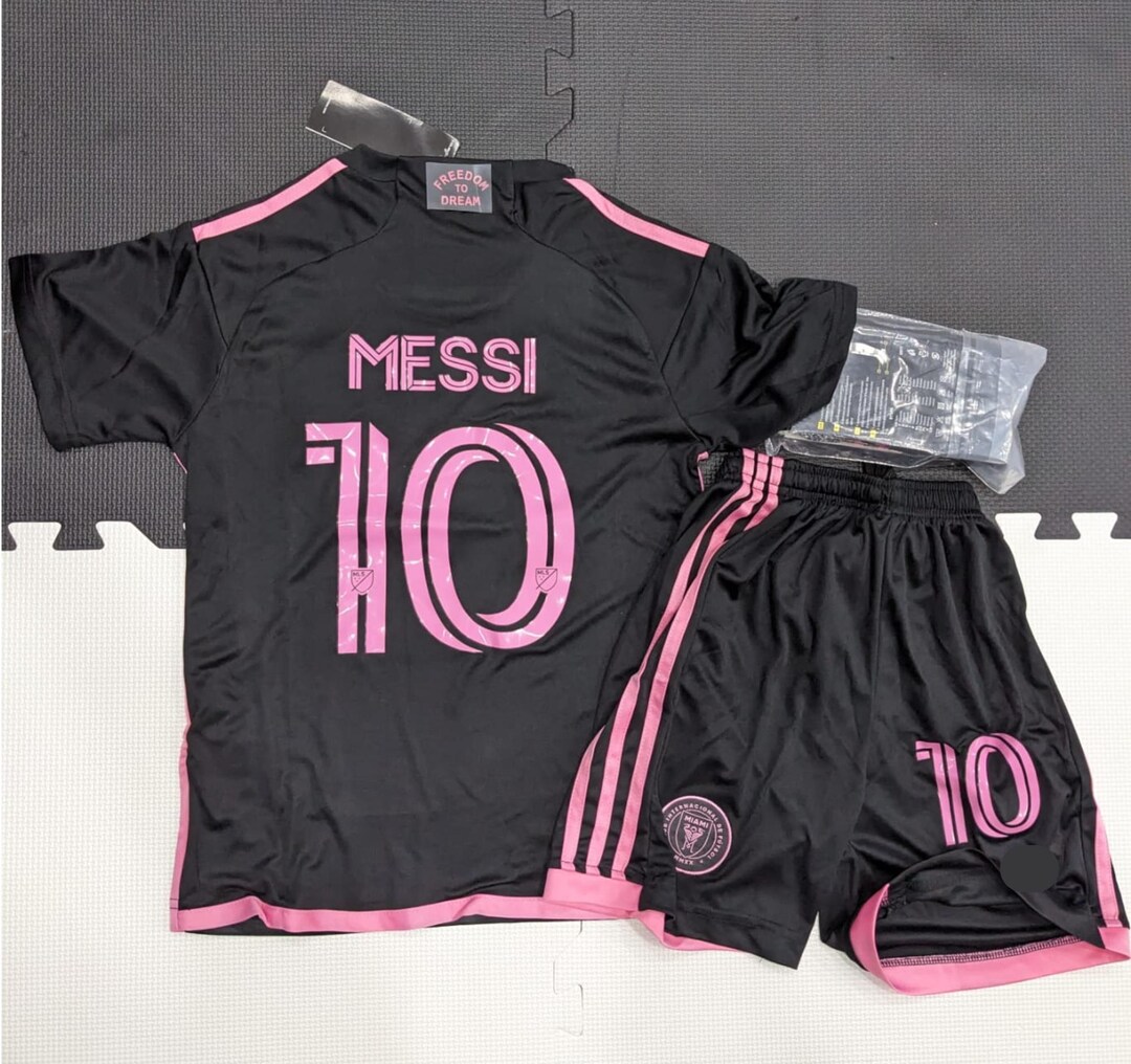 Inter Miami Messi 10 Kids Away Black Jersey, Shorts and Socks - Etsy