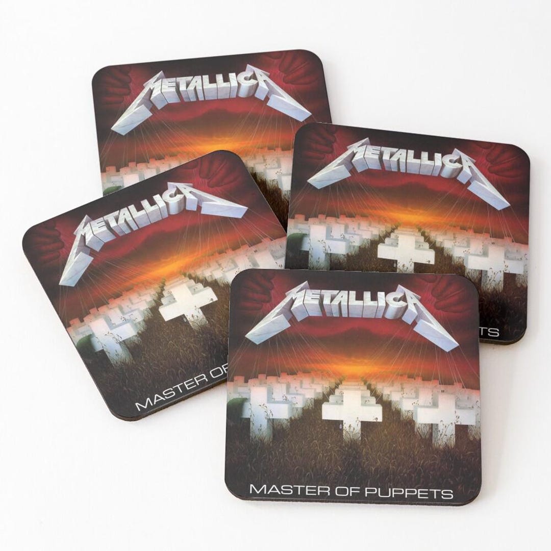 Metallica Logo and Album Cover Glossy Square Cork Coasters - Etsy