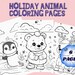 Animal Holiday Coloring Pages Bundle, Christmas Activity Sheets, Winter ...