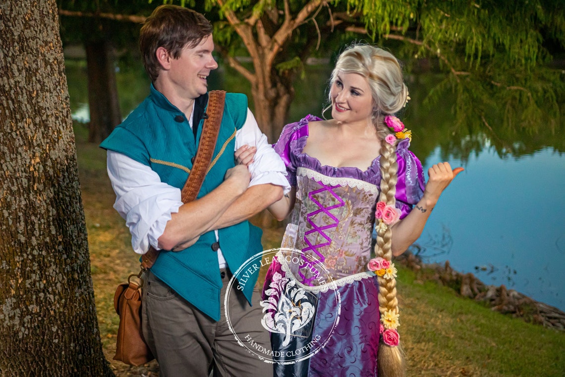 Princess Rapunzel Costume With Purple Ribbon and Lace Trimmed Corset ...
