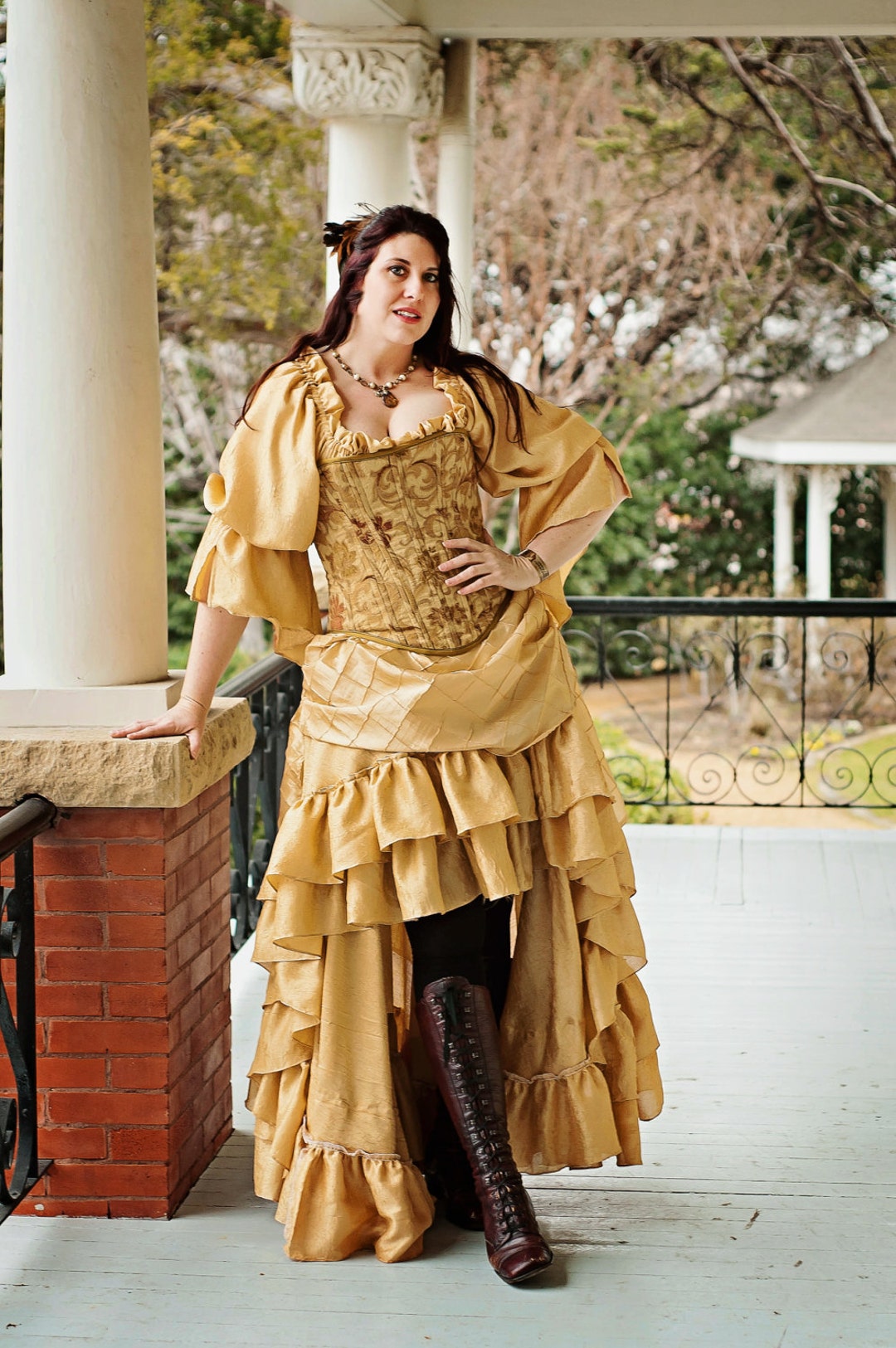 Belle Inspired Steampunk Victorian Corset Costume, Princess, Beauty and ...