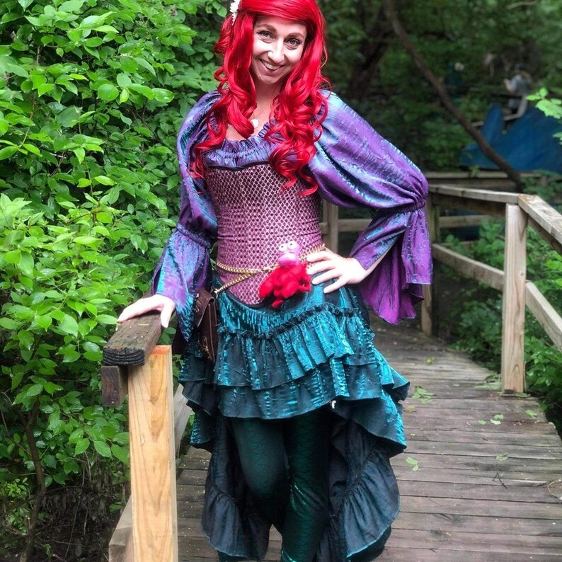 Mermaid Fancy Purple and Teal Iridescent Shimmer Blouse - Etsy