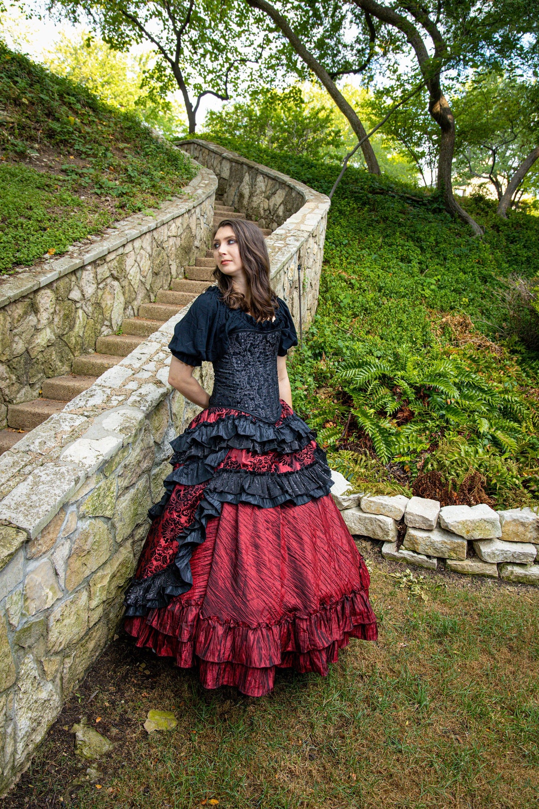 Deluxe Burgundy Saloon Skirt Burgundy Skirt Pirate Skirt Etsy