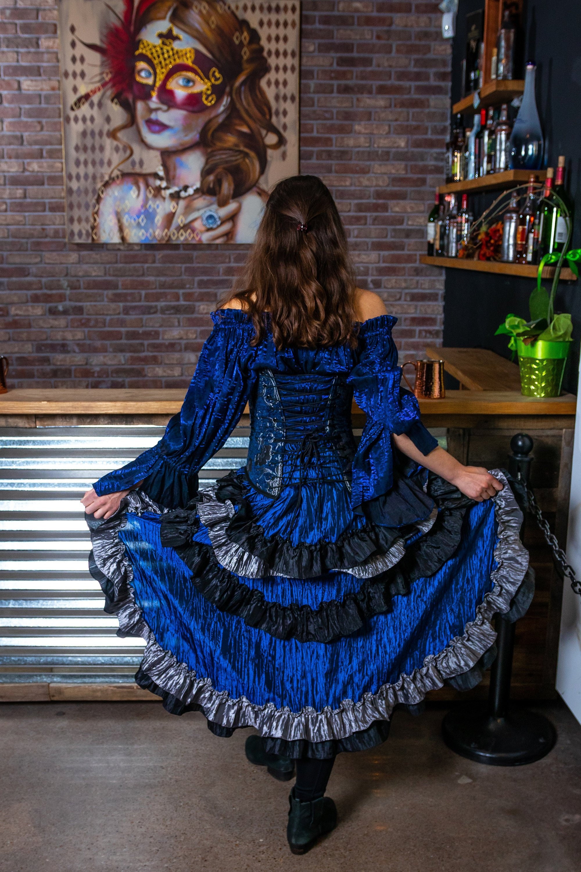 Steampunk Dress Blue