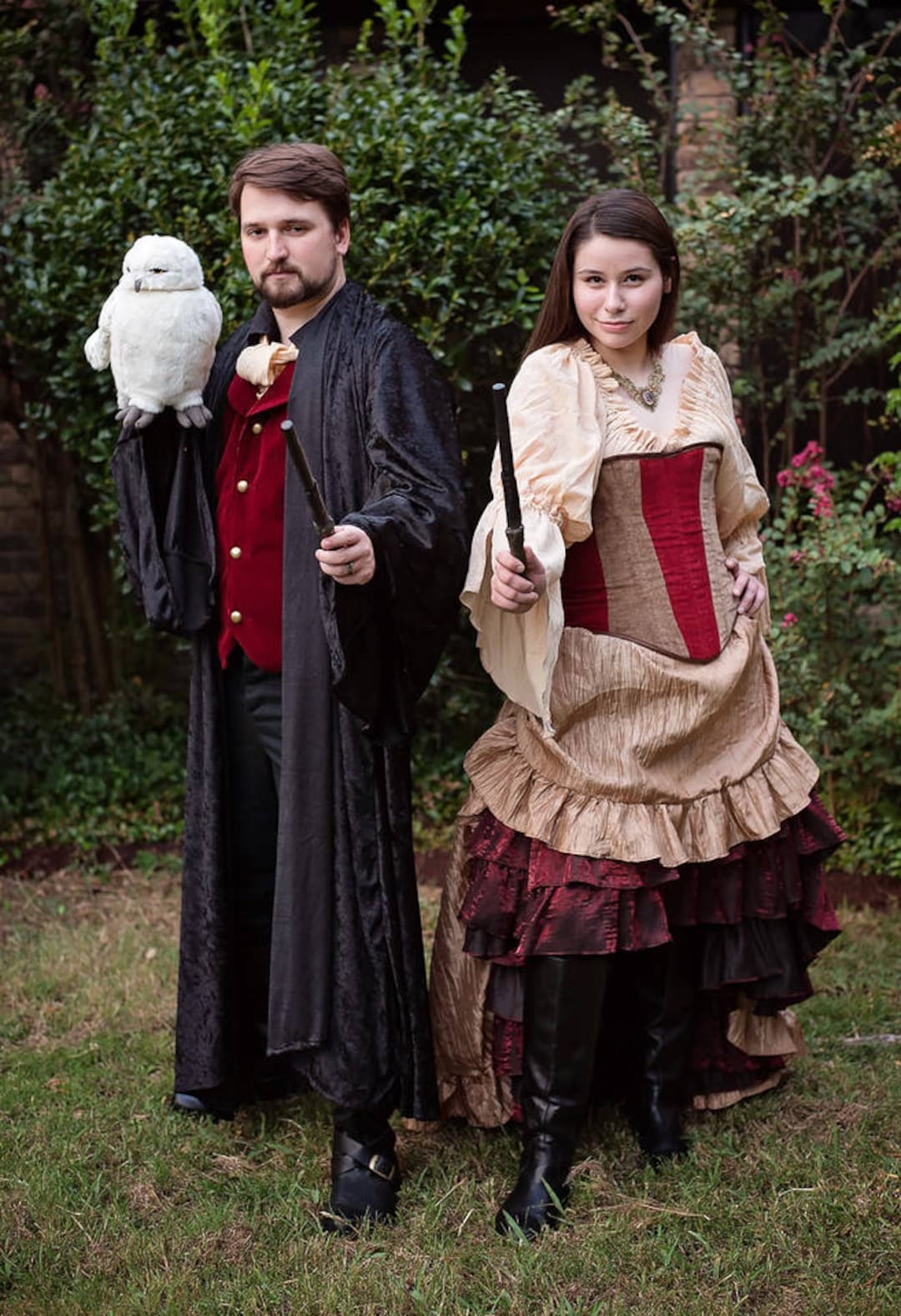 Gold Steampunk Skirt, Renaissance, Pirate, Ruffle Skirt, Hi-low ...