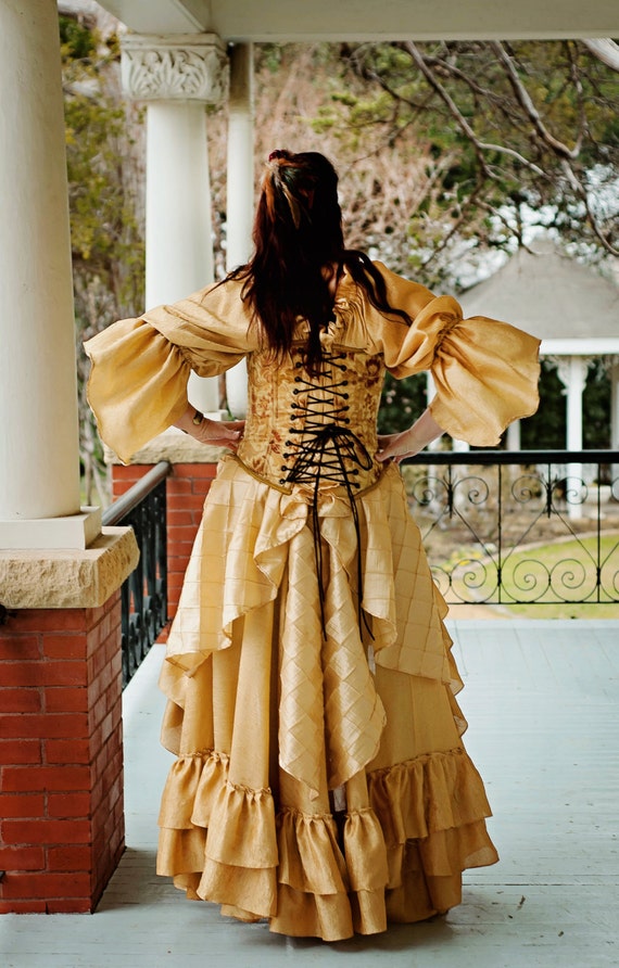 Belle-Inspired Gold Dress Steampunk Costume — Silver Leaf Costumes ...