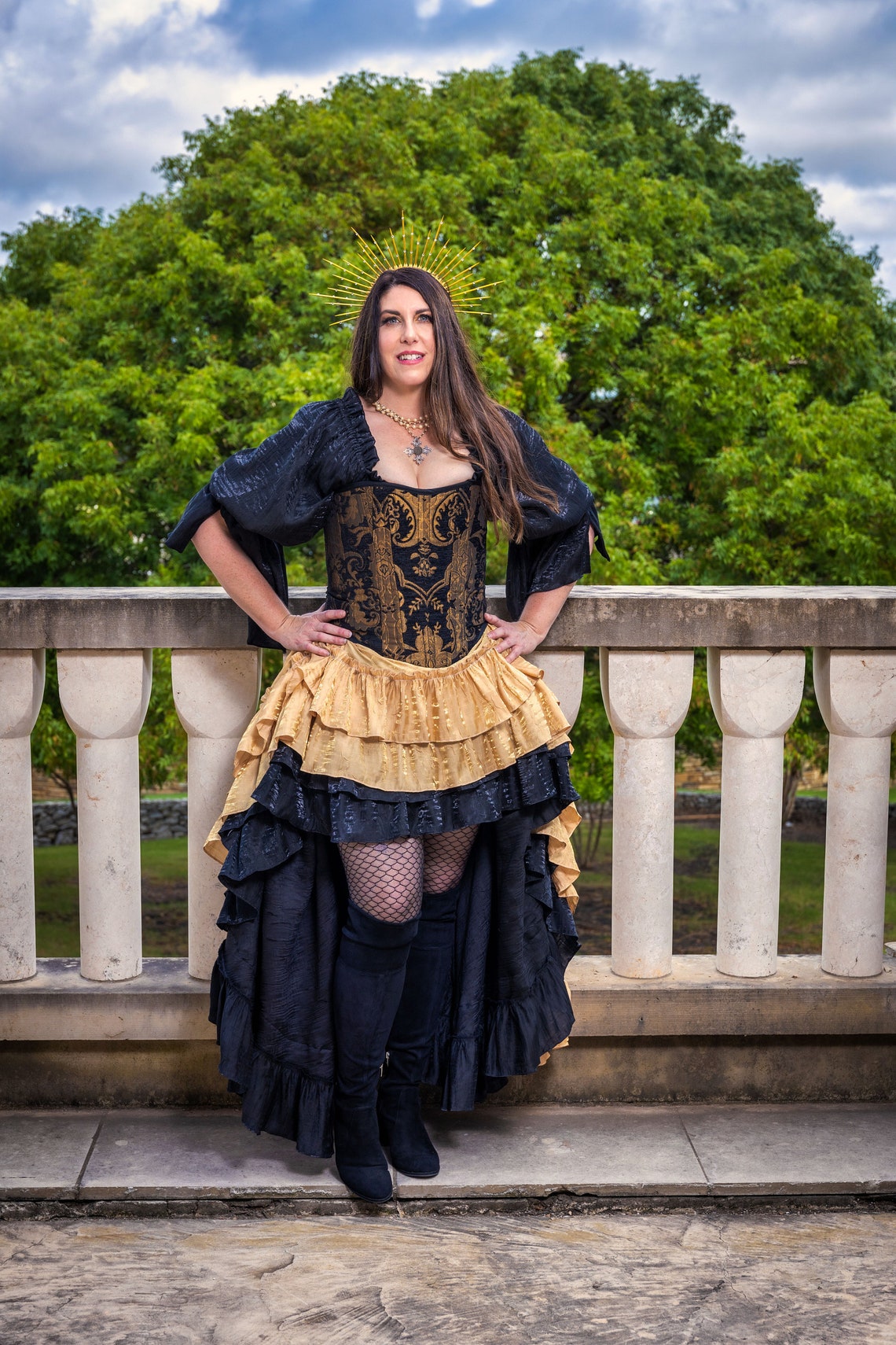 Pirate Black and Gold Corset Steampunk Renaissance - Etsy