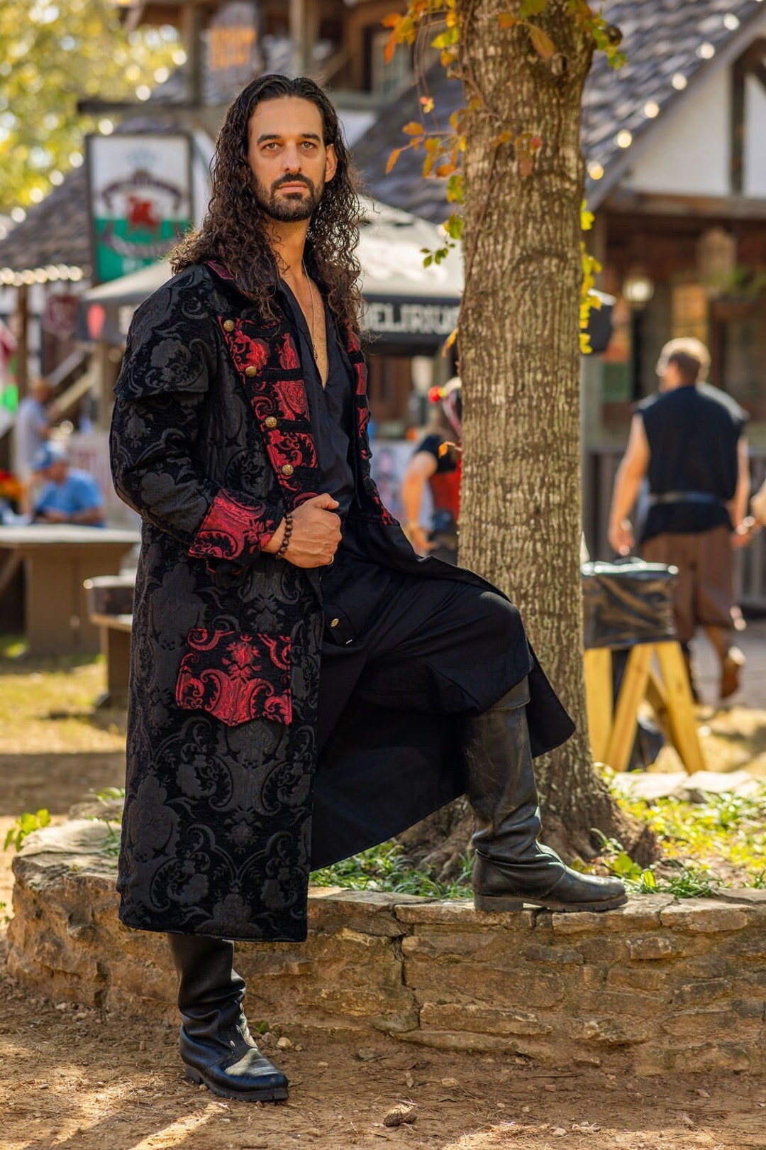 The Dark Knight Pirate Coat Black on Black , Pirate Jacket, Wizards ...