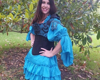 Black Cotton Chemise, Steampunk, Victorian, Renaissance, Medieval ...
