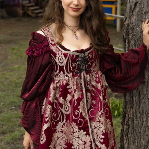 Juliet Dress, Renaissance Dress, Italian Renaissance Dress, Burgundy - Etsy
