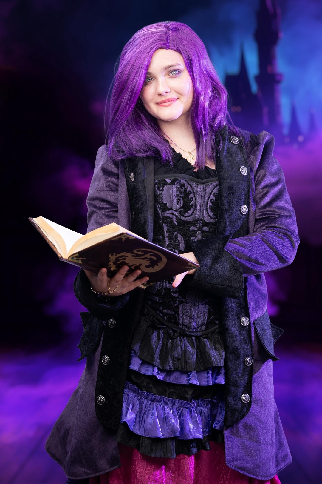 Mal Daughter of Maleficent Costume, Purple and Black Corset, Mistress ...