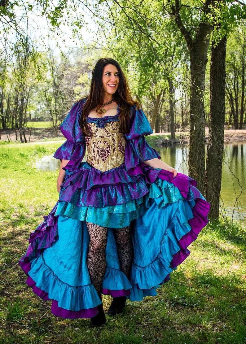 Plus Size Blouse Mermaid Fancy Purple and Teal Iridescent | Etsy