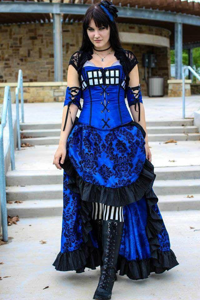 Steampunk Dress Blue
