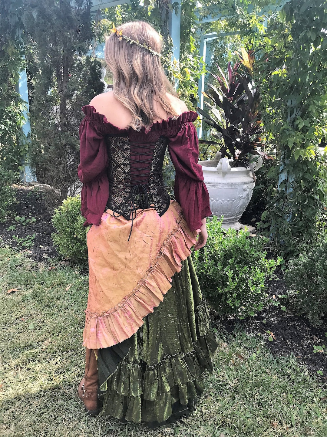 Saloon Girl Skirt, Rose Gold, Steampunk, Renaissance, Christmas ...