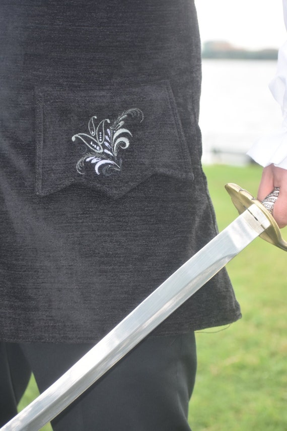 Black Velvet Pirate Vest — Silver Leaf Costumes | Handmade Designer ...