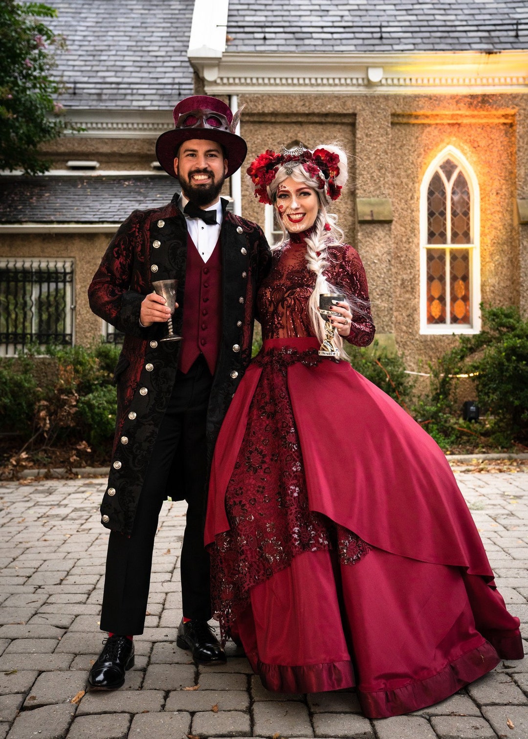Red and Black Frock Coat, Pirate, Renaissance, Victorian, Steampunk ...