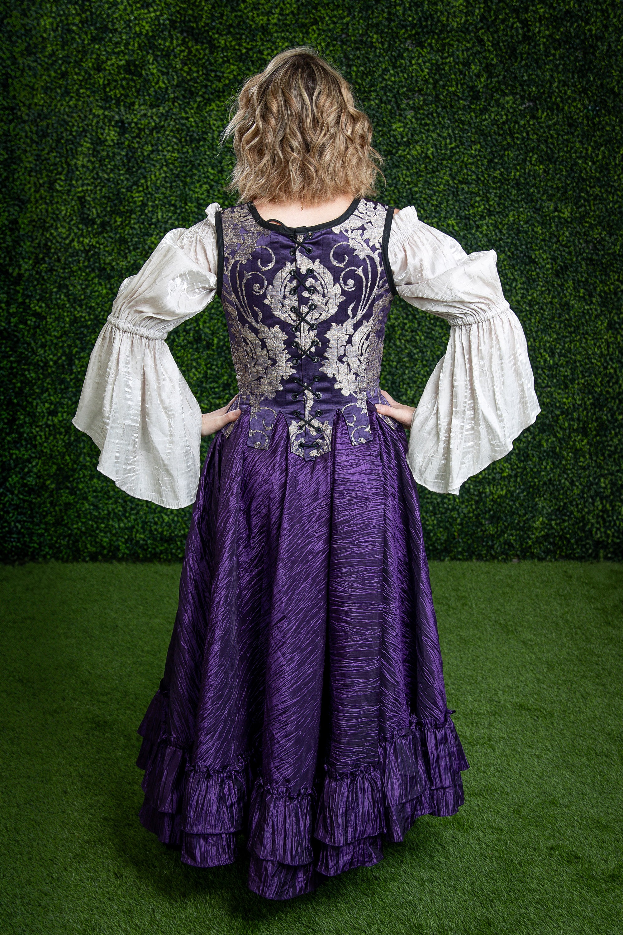 Purple Pirate Corset, Front Lace, Back Lace, With Straps, Victorian ...