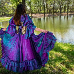 Mermaid Fancy Purple and Teal Iridescent Shimmer Blouse, Fairy ...