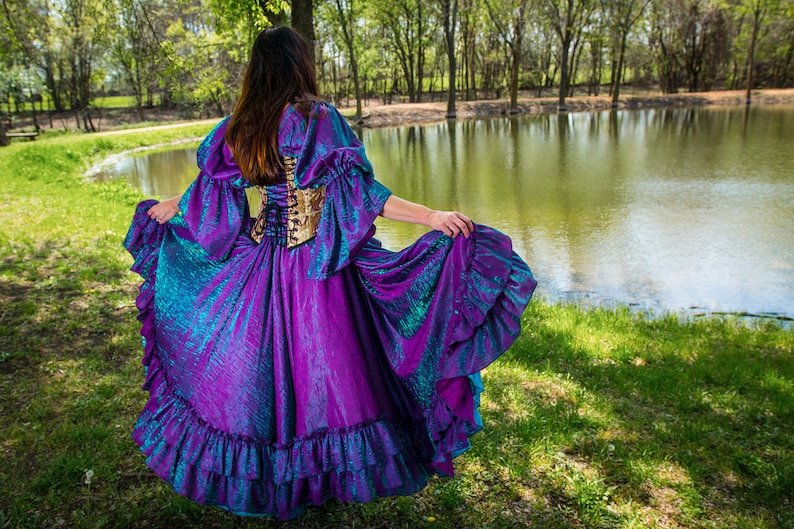 Plus Size Blouse Mermaid Fancy Purple and Teal Iridescent | Etsy